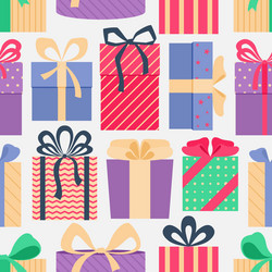 Gift boxes seamless pattern background Royalty Free Vector