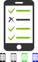 Mobile checklist framed icon Royalty Free Vector Image