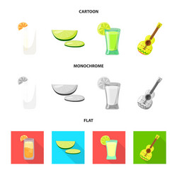 Cafe and latin sign set Royalty Free Vector Image