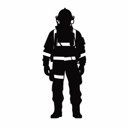 Firefighter black icon on white background Vector Image