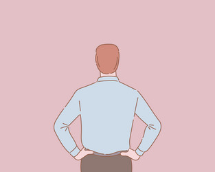 People view from behind male and female Royalty Free Vector
