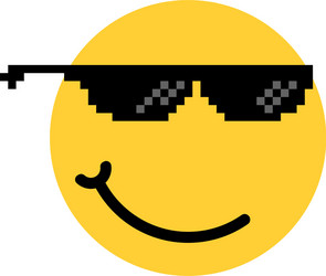 Grumpy emoticon with strained smirk smile isolated