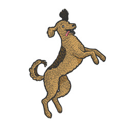 Llama jumping happy flat stroke Royalty Free Vector Image