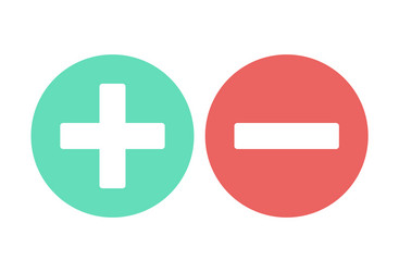 Plus minus tick check mark Royalty Free Vector Image