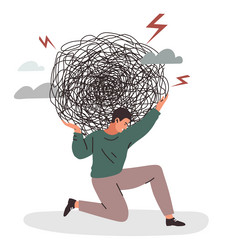 Overburdened person concept Royalty Free Vector Image