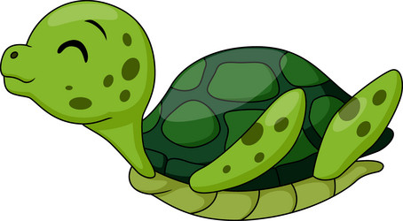 Cute baby turtle cartoon on white background Vector Image