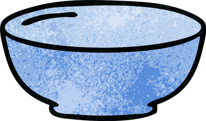 Quirky hand drawn cartoon bowl Royalty Free Vector Image
