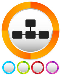 Topological hierarchical diagram icon multilevel Vector Image
