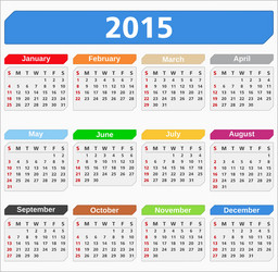 Mini cute calendar 2015 seasons Royalty Free Vector Image