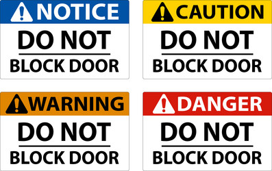 Exit do not block sign on white background Vector Image