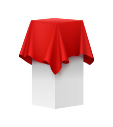 Red cloth cover composition Royalty Free Vector Image
