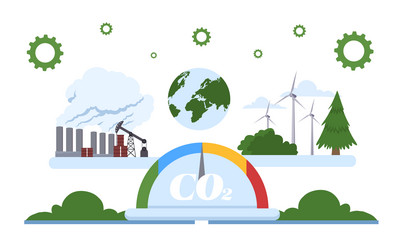 Co2 reduction concept Royalty Free Vector Image