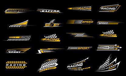 Yellow racing sport car stickers race line decals Vector Image