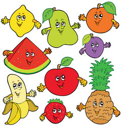 Cartoon fruits collection 2 Royalty Free Vector Image