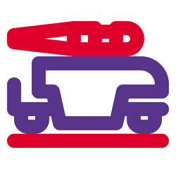 Weapons-equipped armoured military train Vector Image