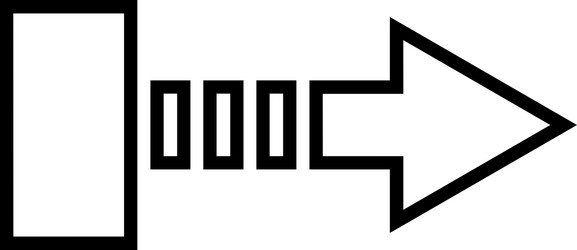 Pull arrow right outline icon Royalty Free Vector Image