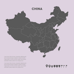 Asia country map china divide on regions Vector Image