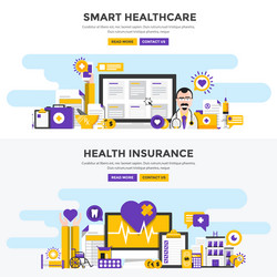 Smart healthcare horizontal infographics Vector Image