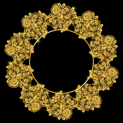 Realistic round frame made of liquid shiny gold Vector Image