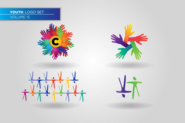 Youth Social Logo Collection Royalty Free Vector Image