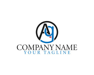 Abstract letter ag unique round logo design Vector Image