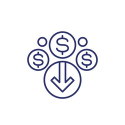 Cost saving blue gradient concept icon Royalty Free Vector