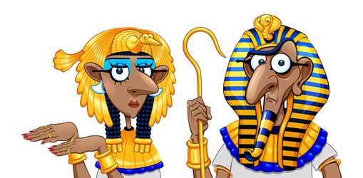 Pharaohs and cleopatra egyptian kings and queen Vector Image