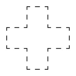 Dotted cross shape for tracing lines for Vector Image