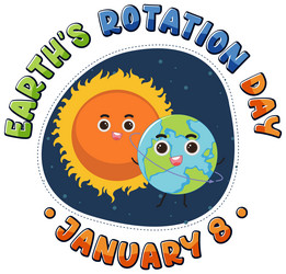 Earth rotation day banner design Royalty Free Vector Image