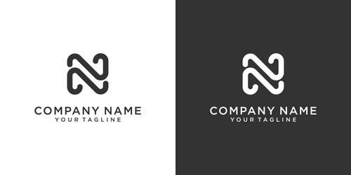 Initial letter n monogram logo design Royalty Free Vector