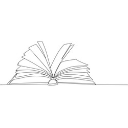 Open book with birds flying out of it line art Vector Image