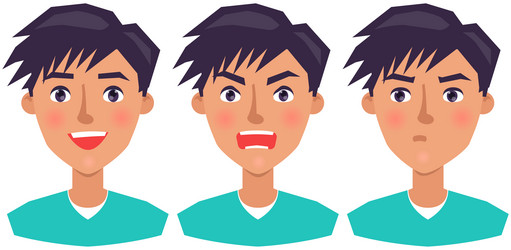 Set of positive and negative face expressions Vector Image