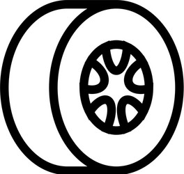 Car rim and tire color icon Royalty Free Vector Image