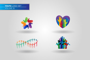 Youth Social Logo Collection Royalty Free Vector Image