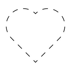 Heart shape dashed symbol icon for creative Vector Image