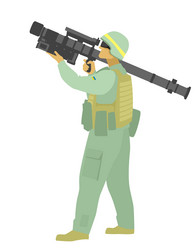Infantryman with nlaw anti tank missile system Vector Image