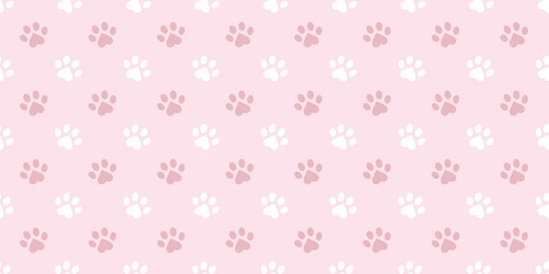 Cute pastel pink paw pattern background for pets Vector Image