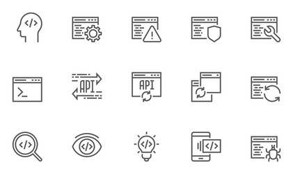 Software development icons Royalty Free Vector Image