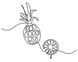 Pineapple Draw Line Vector Images (over 1,400)