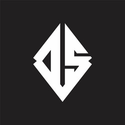 Ds logo monogram with hexagon line rounded design Vector Image