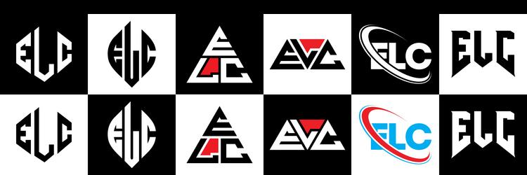 Elc triangle letter logo design Royalty Free Vector Image