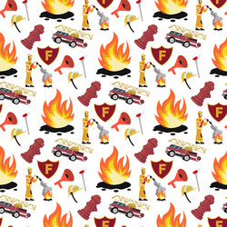 Seamless pattern with firefighting items fire Vector Image