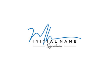 Initial mh signature logo template hand drawn Vector Image