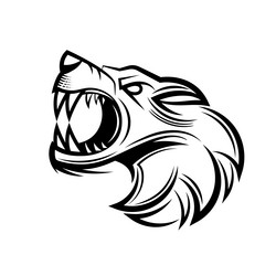 Mean Wolf Head Outline