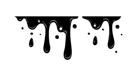 Black paint oil dripping graphic element Vector Image