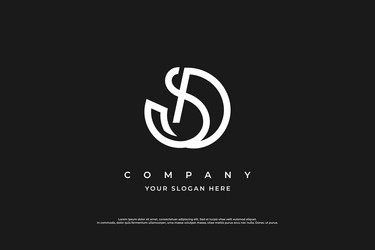 Luxury letter sd monogram logo design Royalty Free Vector