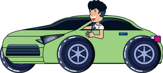 Man driver car avatar character Royalty Free Vector Image
