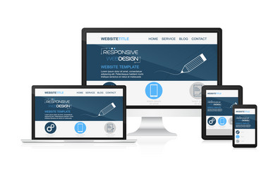 Responsive web design devices on a white Vector Image
