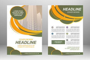 Template leaflet design with color lines Vector Image