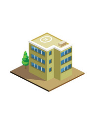 Isometric building letter r form Royalty Free Vector Image